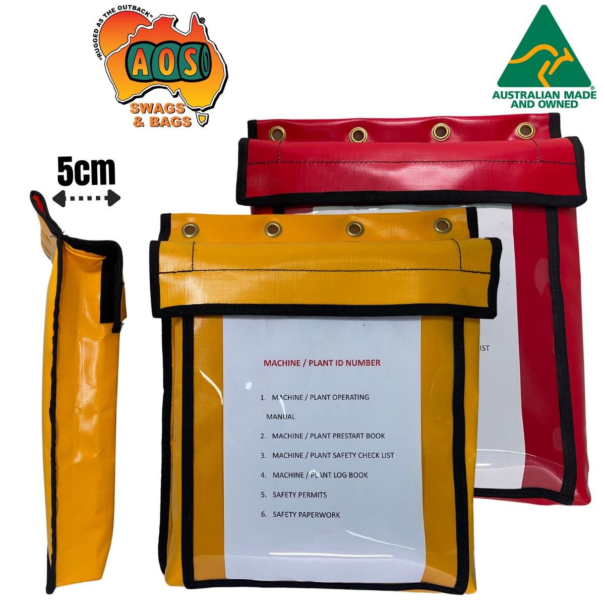 AOS Deluxe A4 Portrait PVC Document Log Book Permit Holder – 2 Colours ...