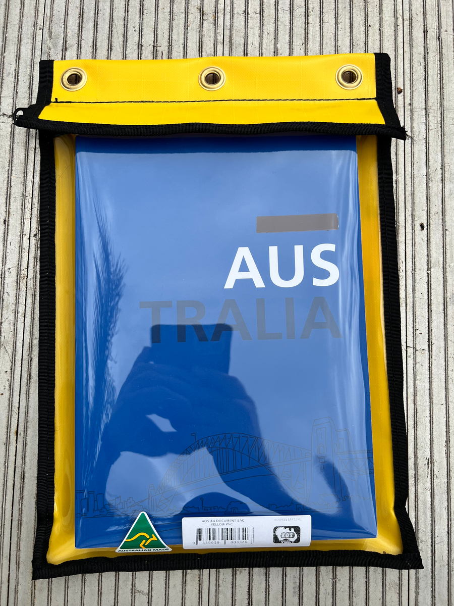 AOS A4 Portrait PVC Document Log Book Permit Holder – YE/BL – Aussie ...