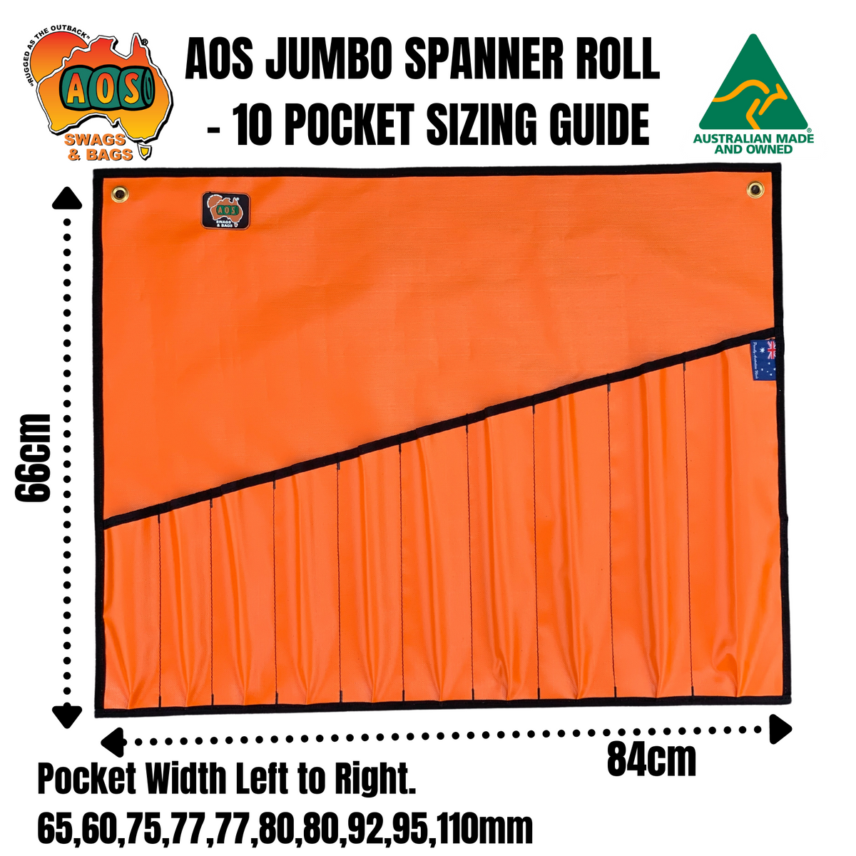 AOS Jumbo Spanner Roll, Tool Wrap – Large 10 Pocket – Aussie Outback ...