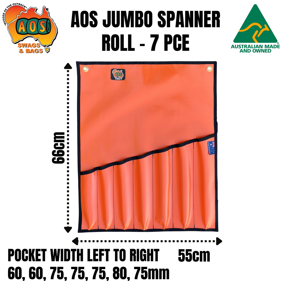 AOS Jumbo Spanner Roll, Tool Wrap – Large 7 Pocket – Aussie Outback ...